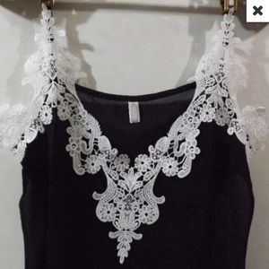 Tops | Chiffon Top With Floral Crotchet Design | Poshmark